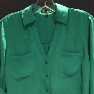 Express | Tops | Green Express Portofino Shirt | Poshmark